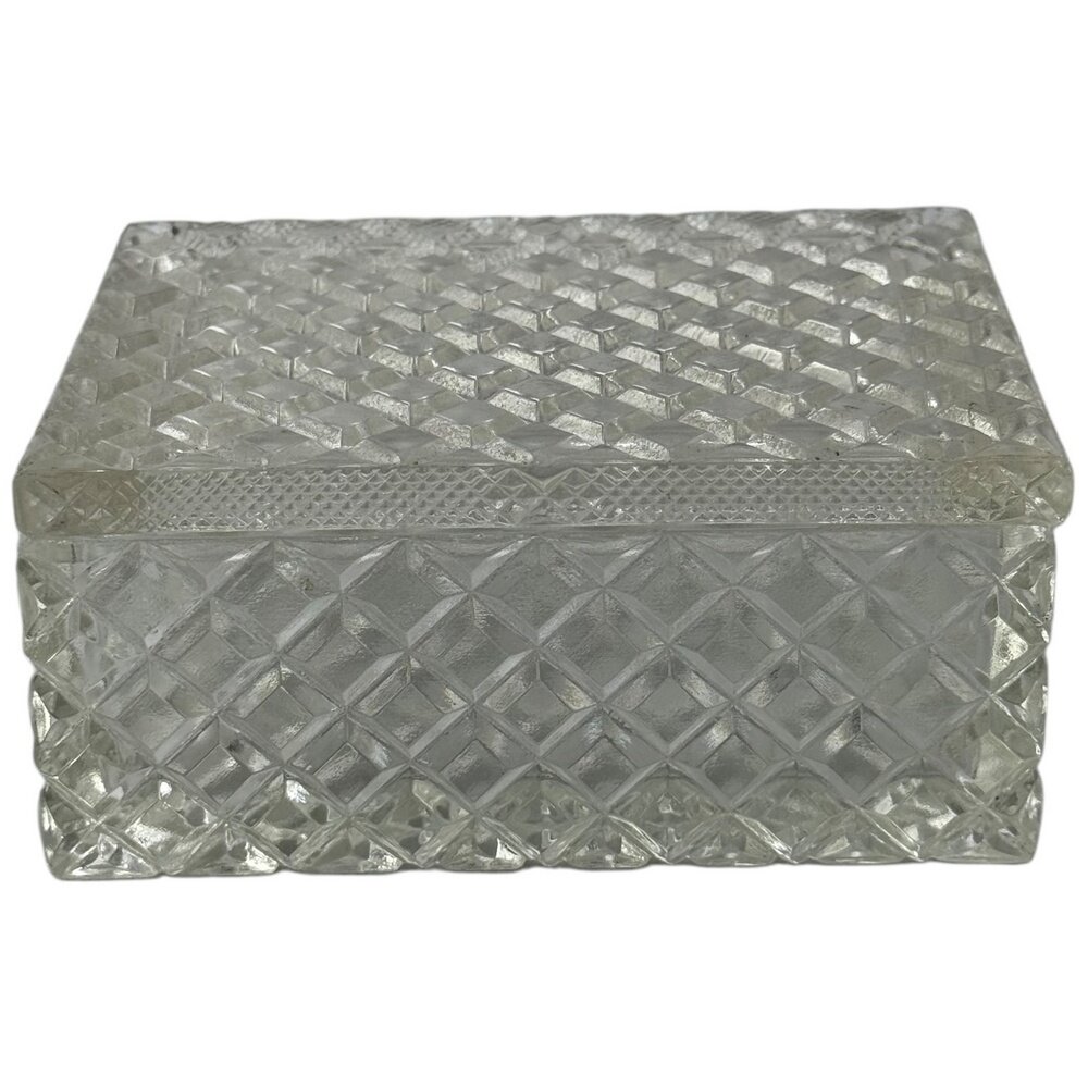 Шкатулка "Ромбы", хрусталь, 1950-1960 гг, Богемия, Чехословакия