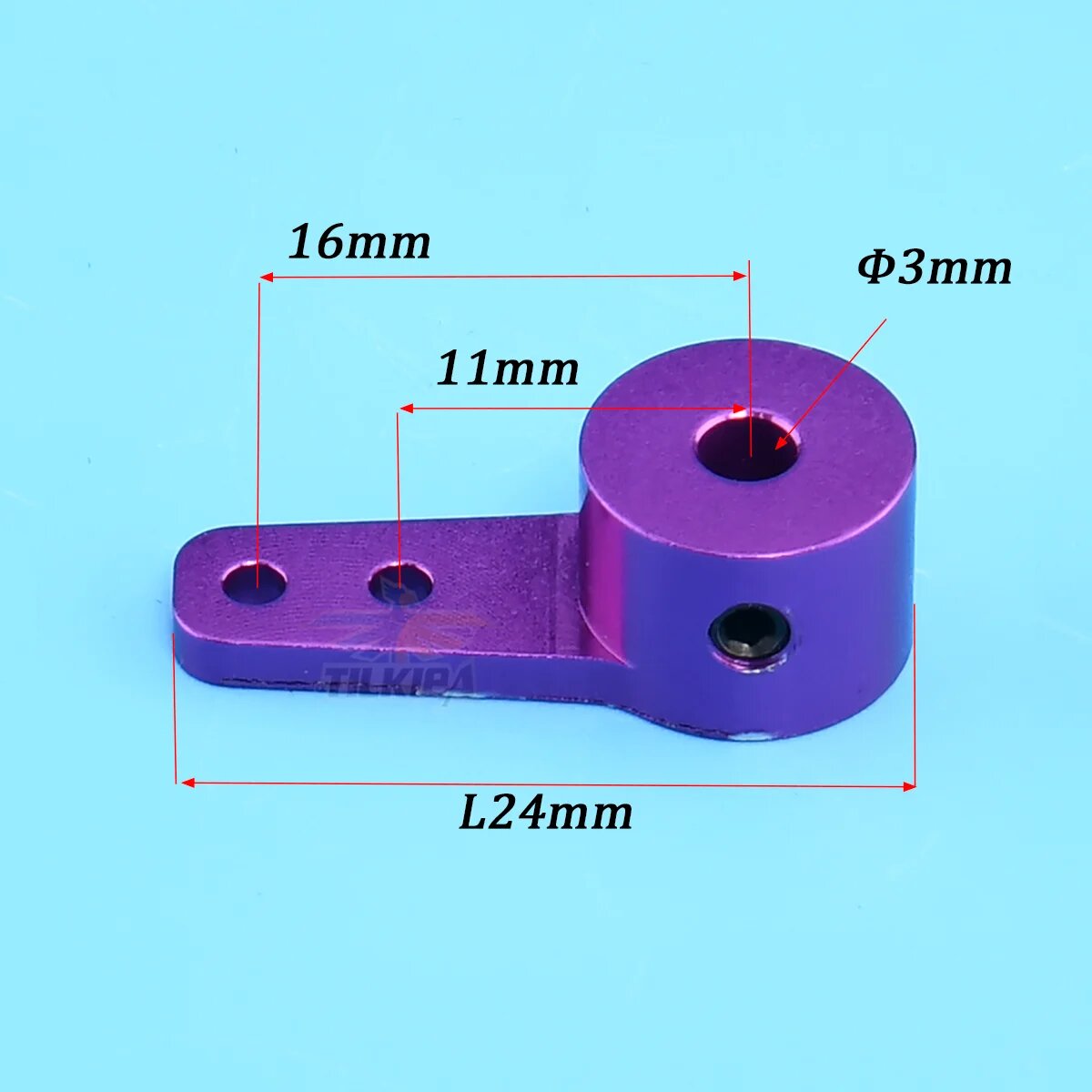 Рулевой рычаг фиолетовый, 3mm, L24mm, 16mm, 11mm