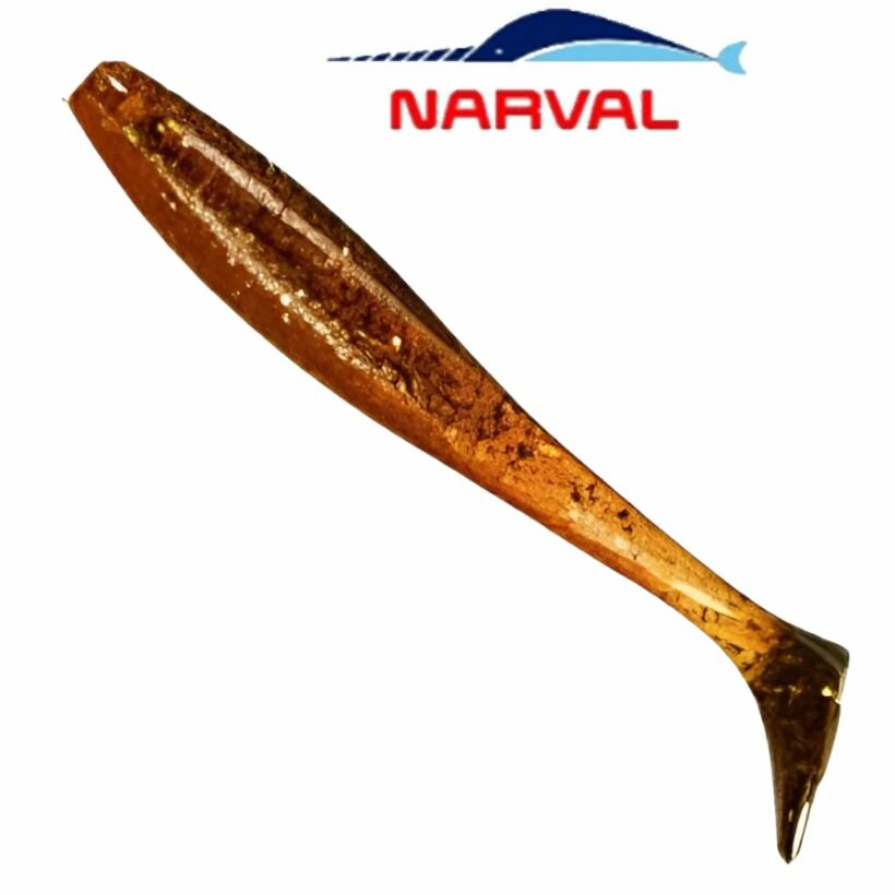 Приманка силиконовая Narval Choppy Tail 10cm цв. #005 Magic Motoroil / Виброхвост для джига на судака, щуку / Силикон Нарвал Чопи Тейл