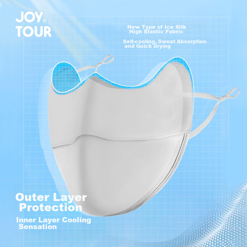 JOYTOUR УФ-защитная маска из льняной ткани тонкая дышащая открытая маска серый Цвет：УФ-защитная маска - Серый