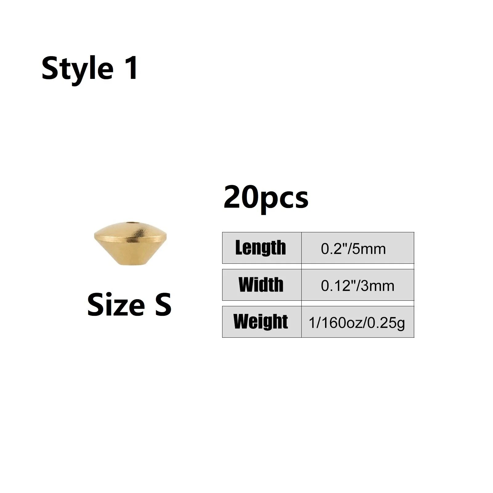 Латунные бусины для спиннинга, Style 1-S-20PCS