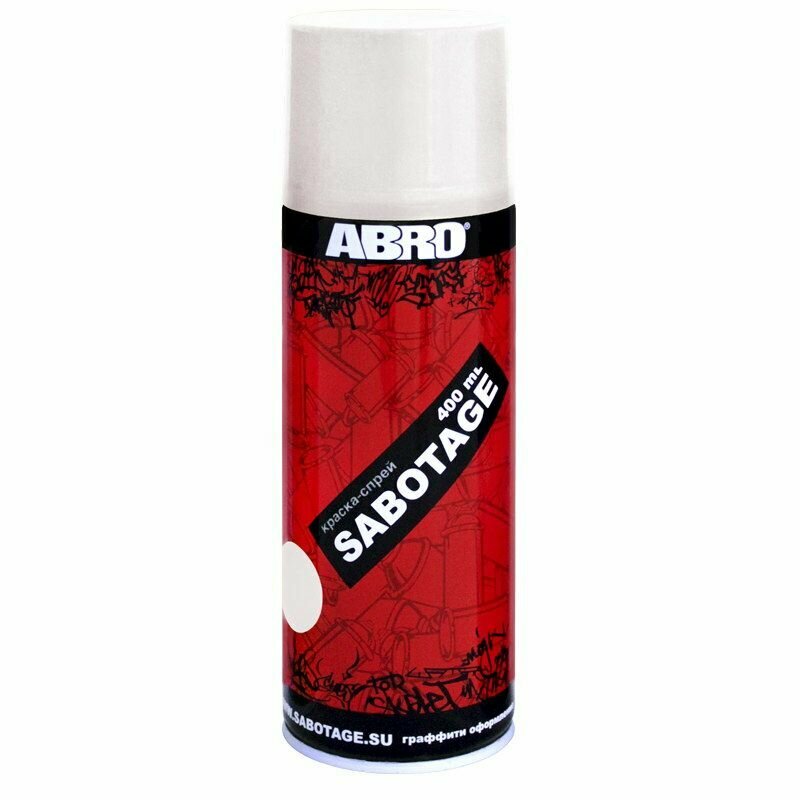 Краска (аэрозоль) ABRO SABOTAGE белая перламутровая 400 мл