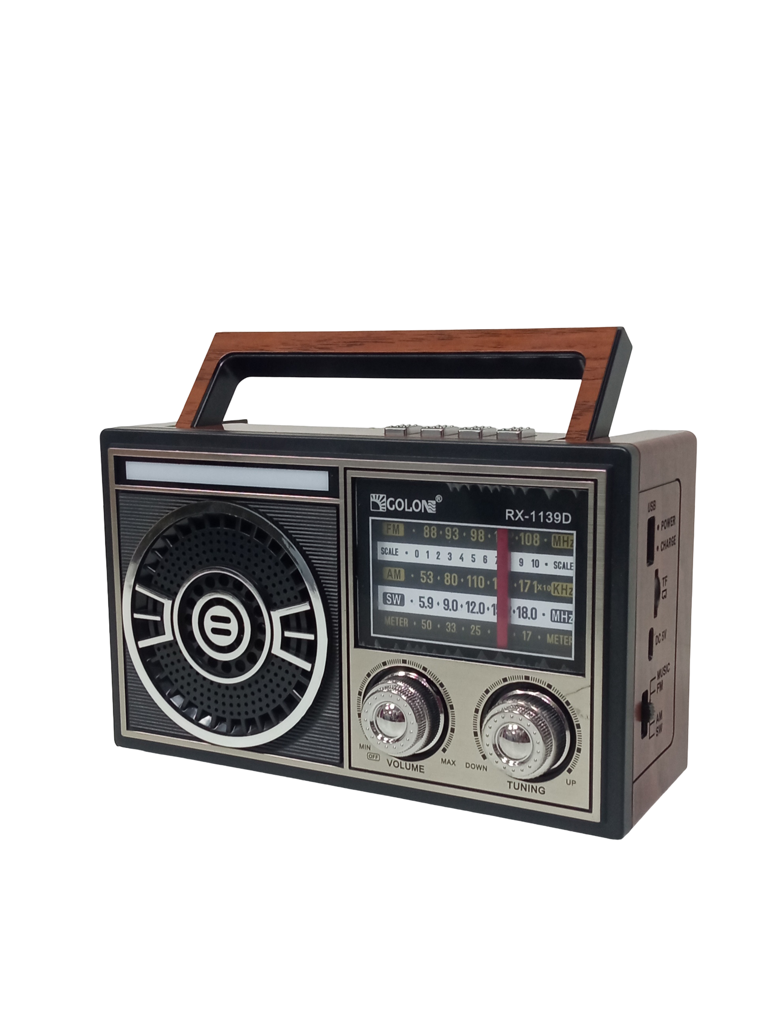 Радиоприемник с MP3 плеером и Bluetooth TWS AC/DC RX-1139D (серебристый)