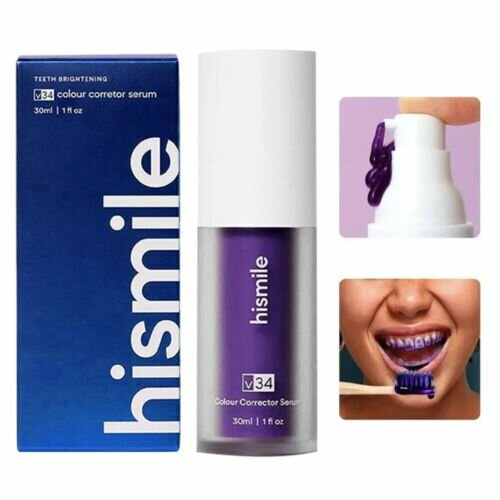 Hismile V34 Фиолетовый отбеливатель для зубов, удаление пятен 30 мл