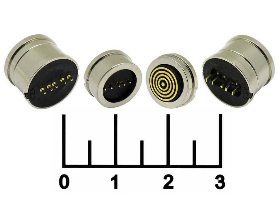 Разъем 5pin в комплекте пружинный магнитный 2A OD 14мм (Pogo)