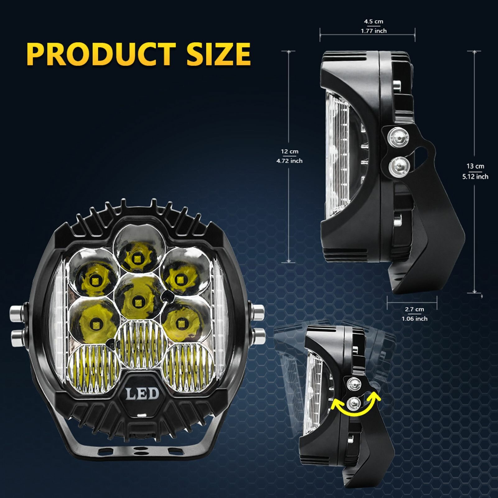 1 шт. 5-дюймовый светодиодный рабочий фонарь Pods Spot Flood Combo Beam противотуманная фара Offroad Driving Light