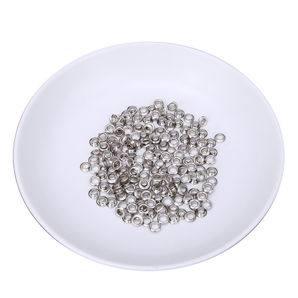 100 шт, 5 мм, латунные двусторонние люверсы, заклепки, втулка для ремня, сумки для обуви, кожаная, серебристая