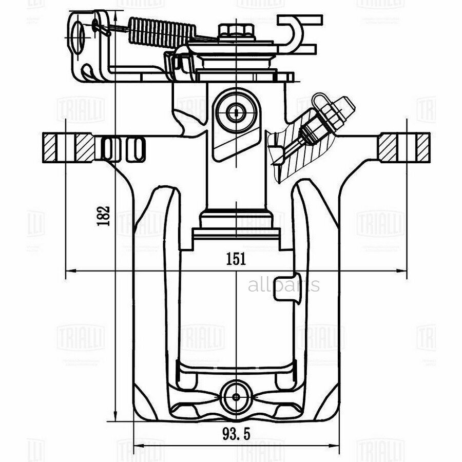 TRIALLI CF 203002 Суппорт торм. OPEL ASTRA J (10-)/ZAFIRA C (11-) зад. прав. D 40мм