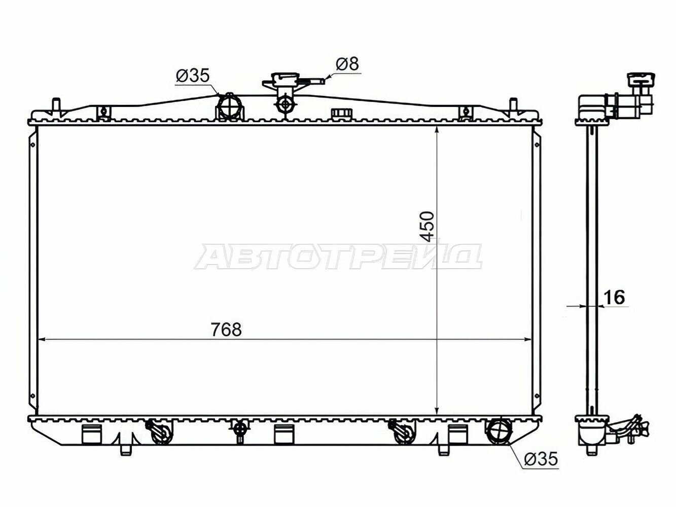 Радиатор охлаждения двигателя для Лексус Rx270 350 450H, Тойота Сиенна арт ST100048 SAT