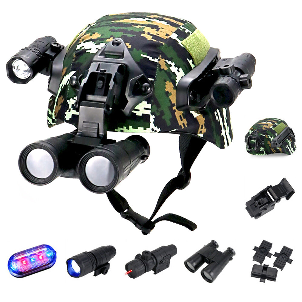 Быстросъемный шлем для страйкбола, пейнтбола, . с фонариком, телескопом и стробоскопом для тренировок на открытом воздухе и охоты.
