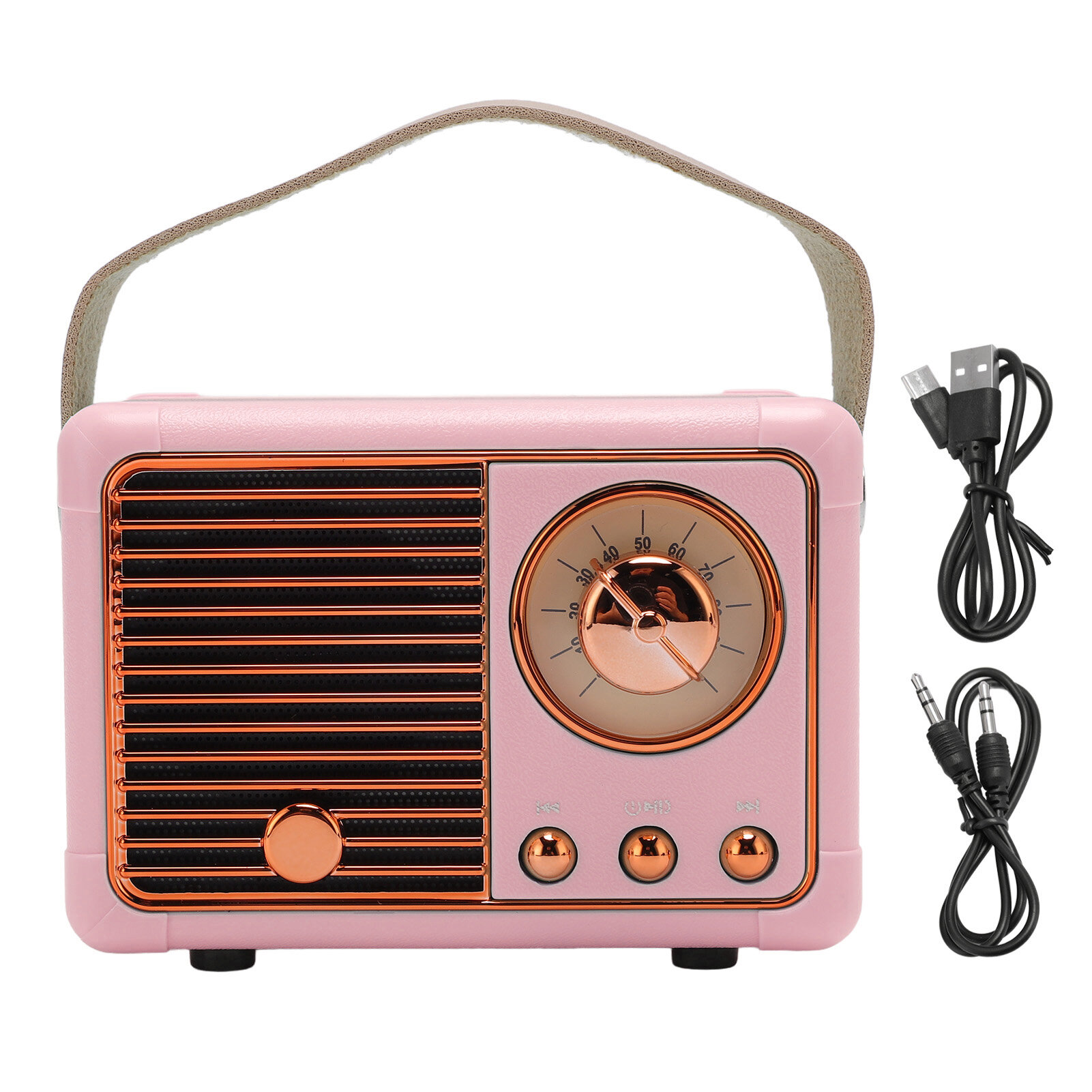 Винтажный портативный Bluetooth-динамик HM11 для дома и улицы, светло-красный