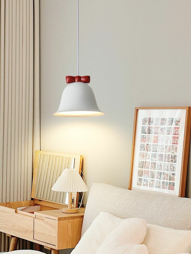 Кремовый колокольчик с бантиком на ветру прикроватная маленькая люстра в спальне -hj