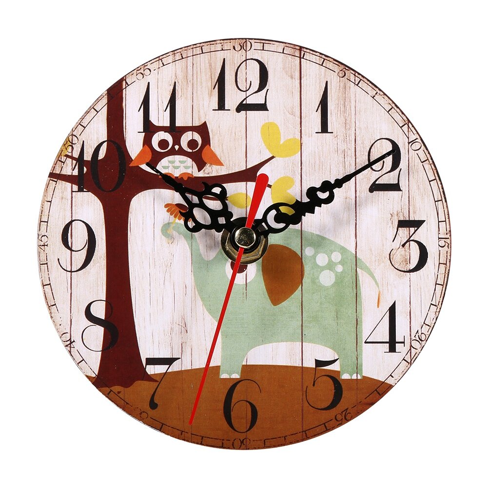 Creative Antique Wall Clock Vintage Style Wooden Round Clocks Home Office Decoration (#1)