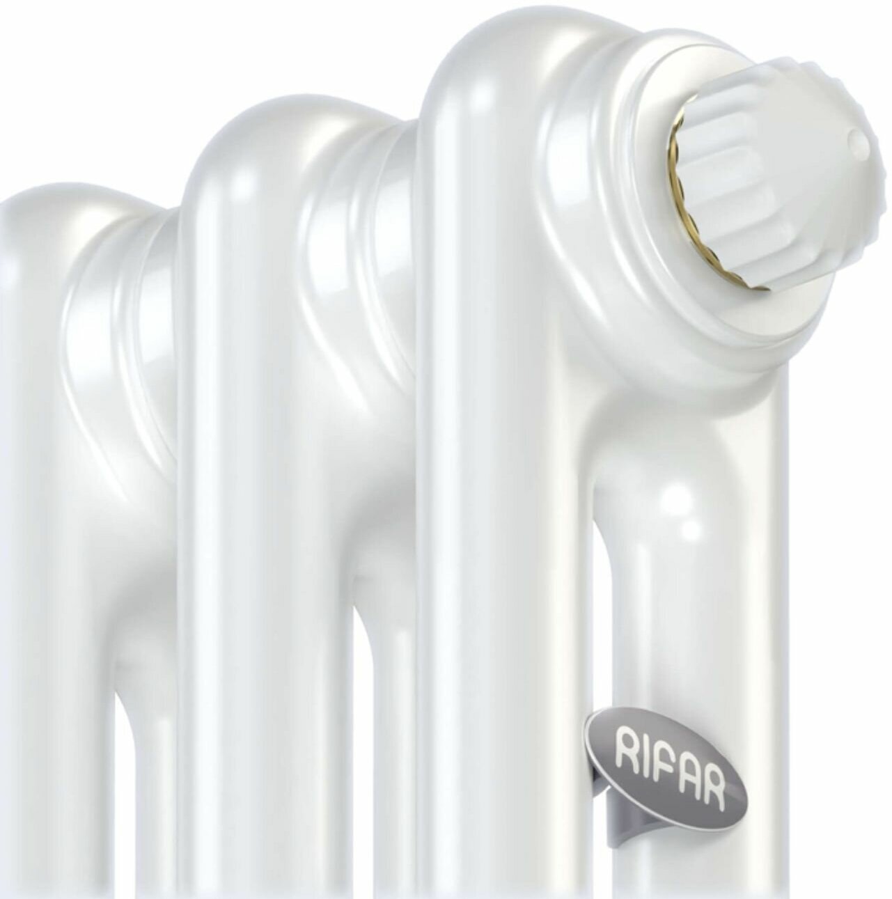 Радиатор RIFAR TUBOG TUB 2180, 04 секции нижнее подключение со встроенным термовентилем, цвет белый (глянцевый) Ral 9016