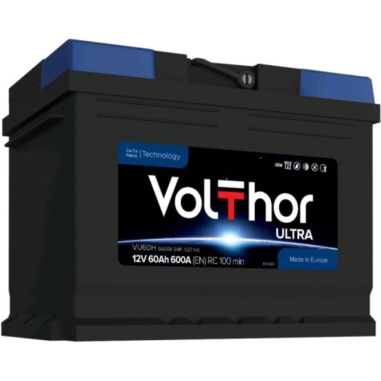 Аккумулятор Volthor Ultra, 190x175x242, обратная полярность, 60 Ач, 6СТ60(0) 56008