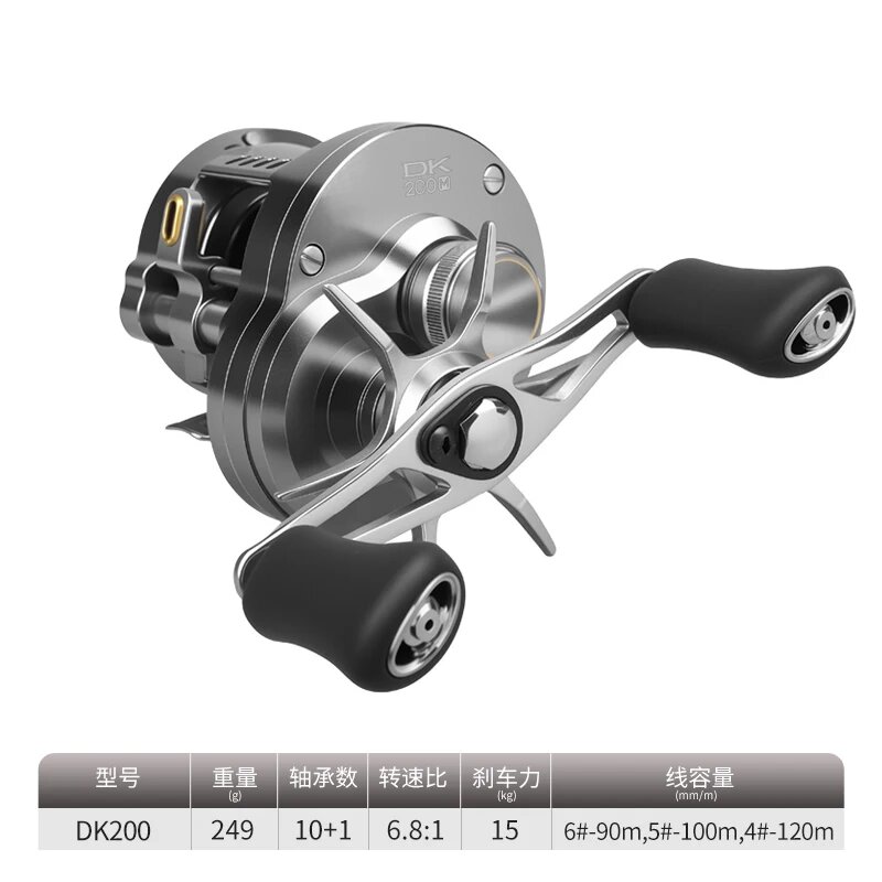 Рыболовная катушка RUKE DK200 Gray Left, 10+1BB