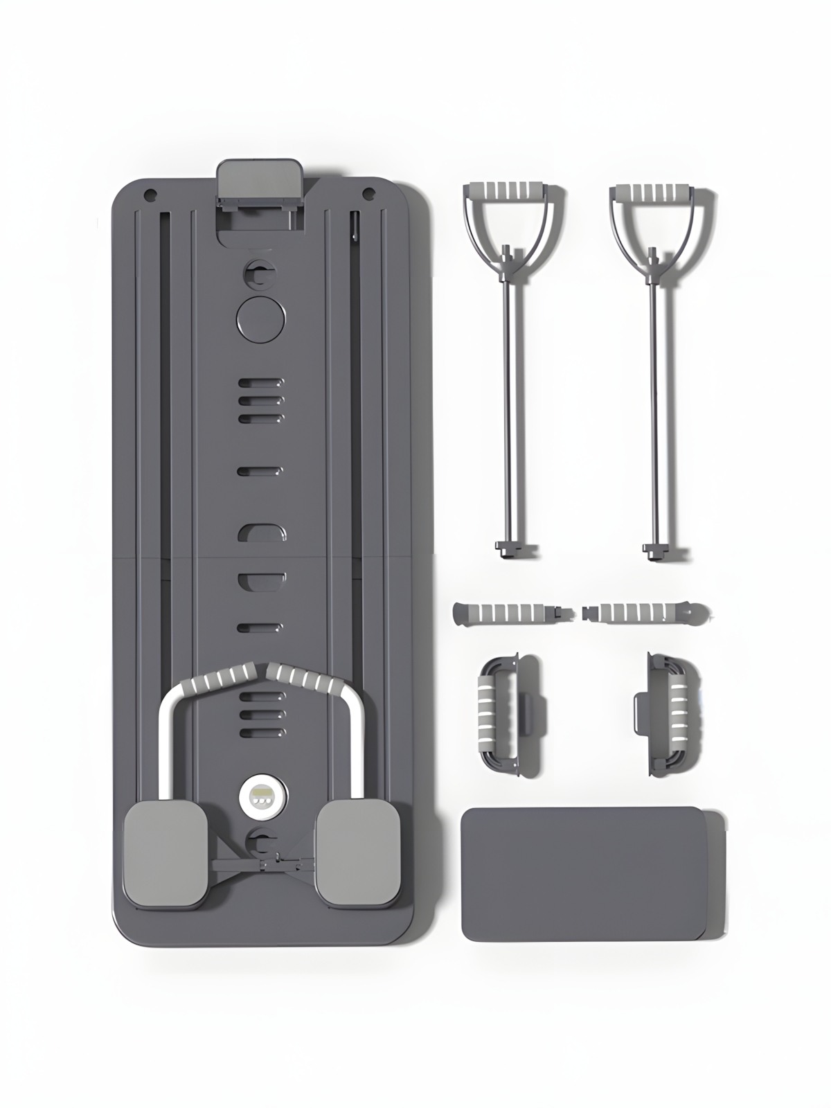 Доска для пресса, многофункциональная, складная, с набором из 7 аксессуаров, серый