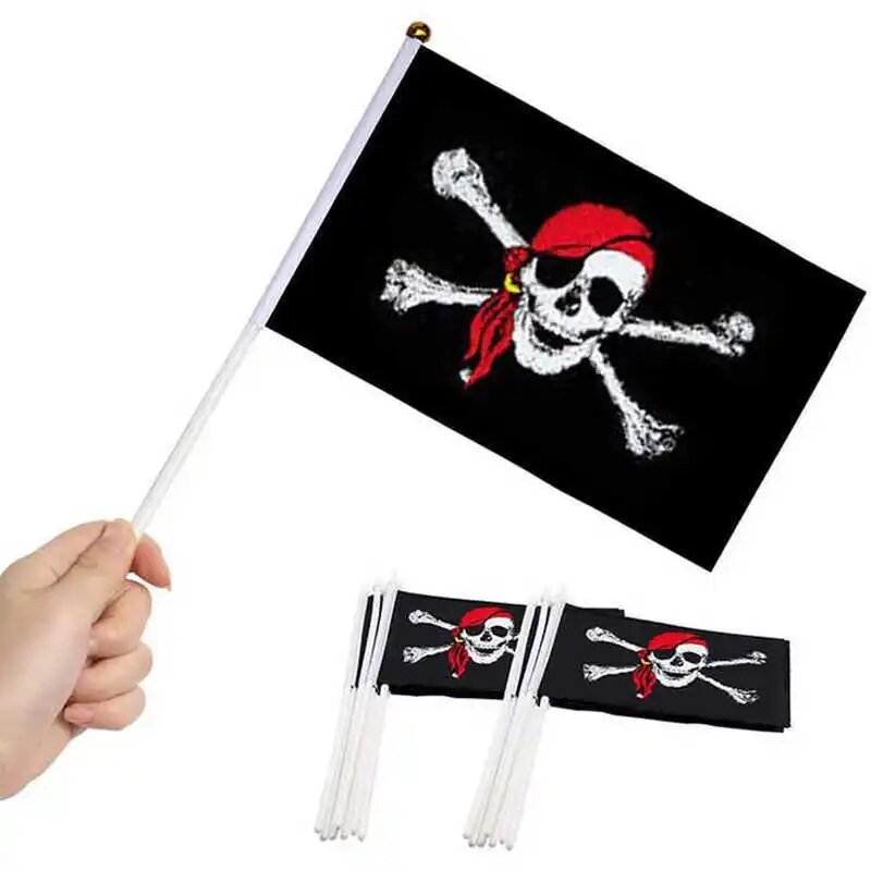 Комплект из 10 декоративных пиратских флагов Jolly Roger