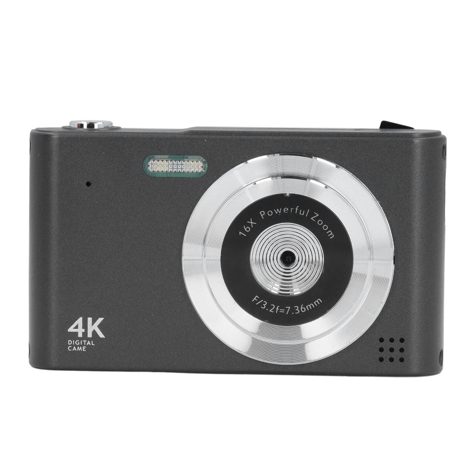 Цифровая камера 4K HD с 16-кратным зумом, 48 МП, портативная ПЗС-камера со светодиодным фонариком, автофокусом и ПЗС-камерой для фотосъемки, черная
