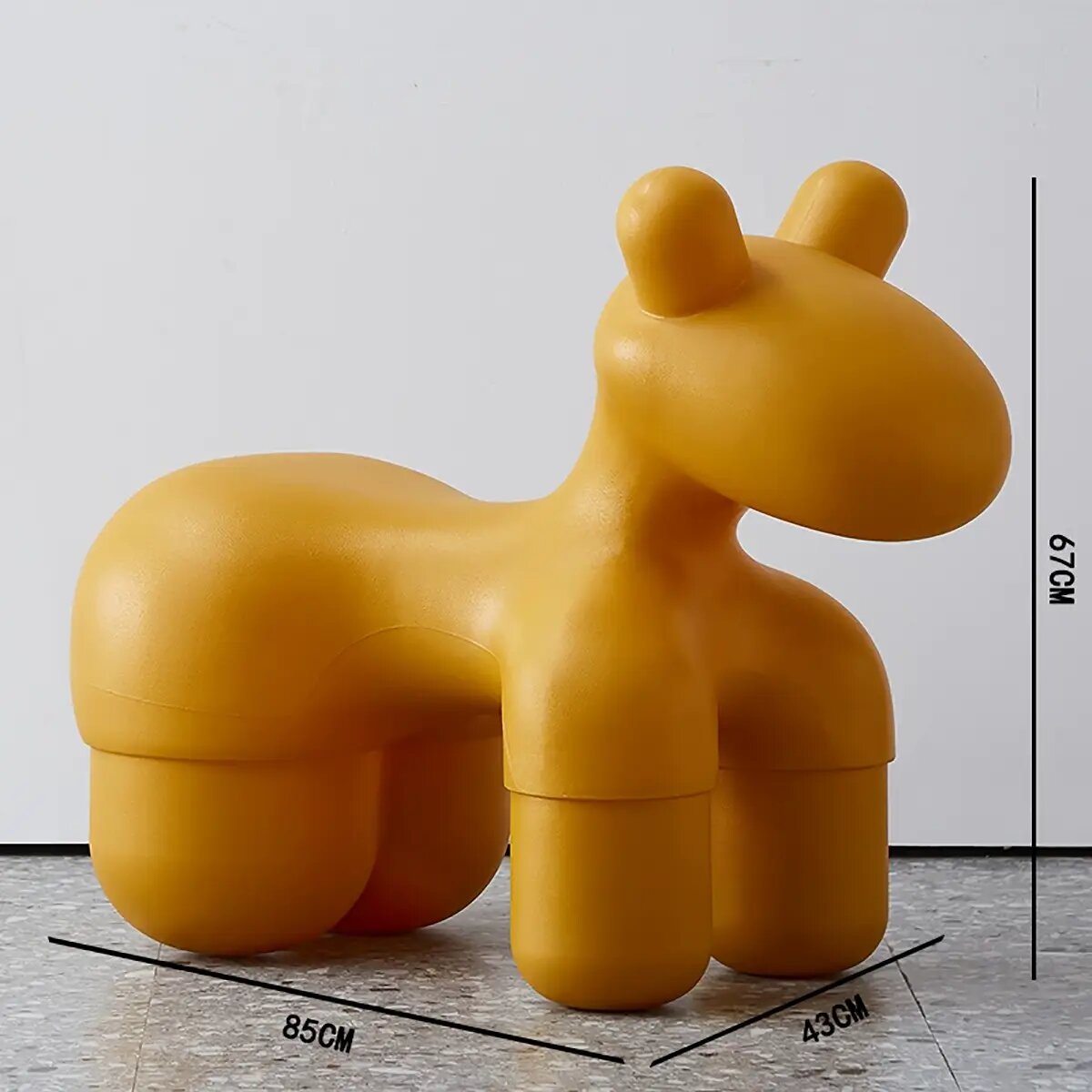 Табурет для гостиной и детской из пластика в стиле Pony Chair (цвет куркума 85*43*67 см)