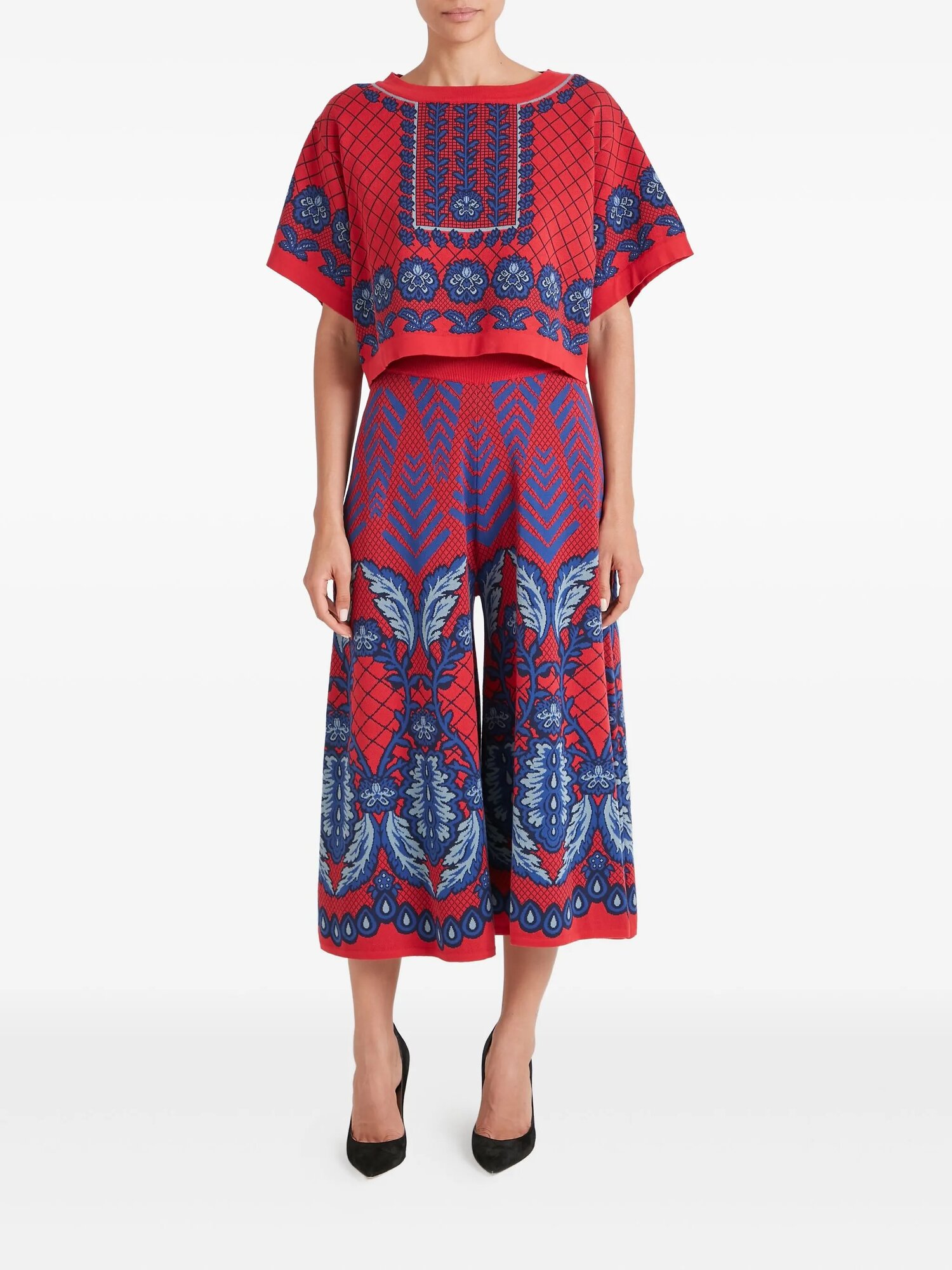 Футболка Temperley London Grid-pattern T-shirt, размер L, Rouge Red — фото 1