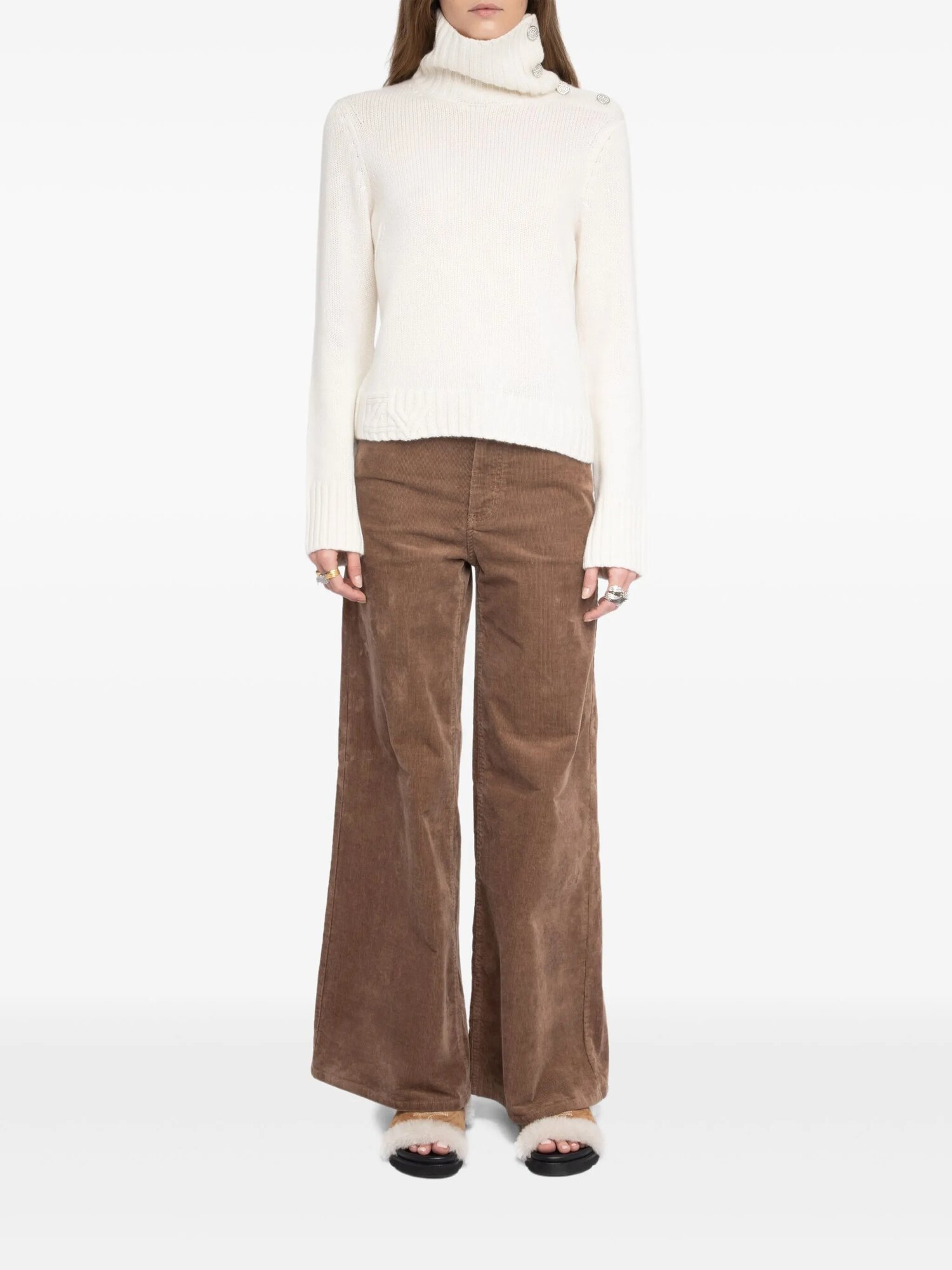 Свитер ZADIG & VOLTAIRE Roll-neck embellished sweater, размер S, , white — фото 1