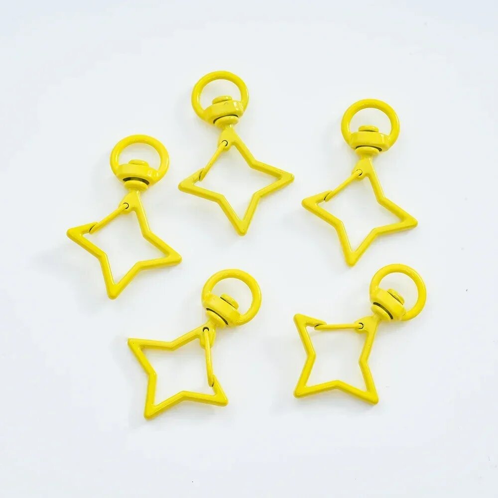 Металлические звёздообразные карабины Желтый, 5pcs, 14