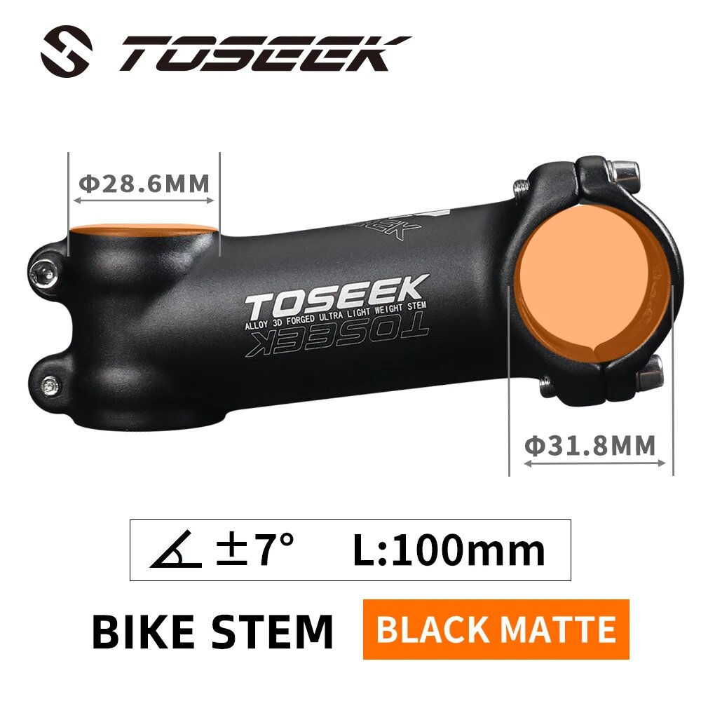 TOSEEK Вынос руля Black Matte 31.8x100mm, ±7°