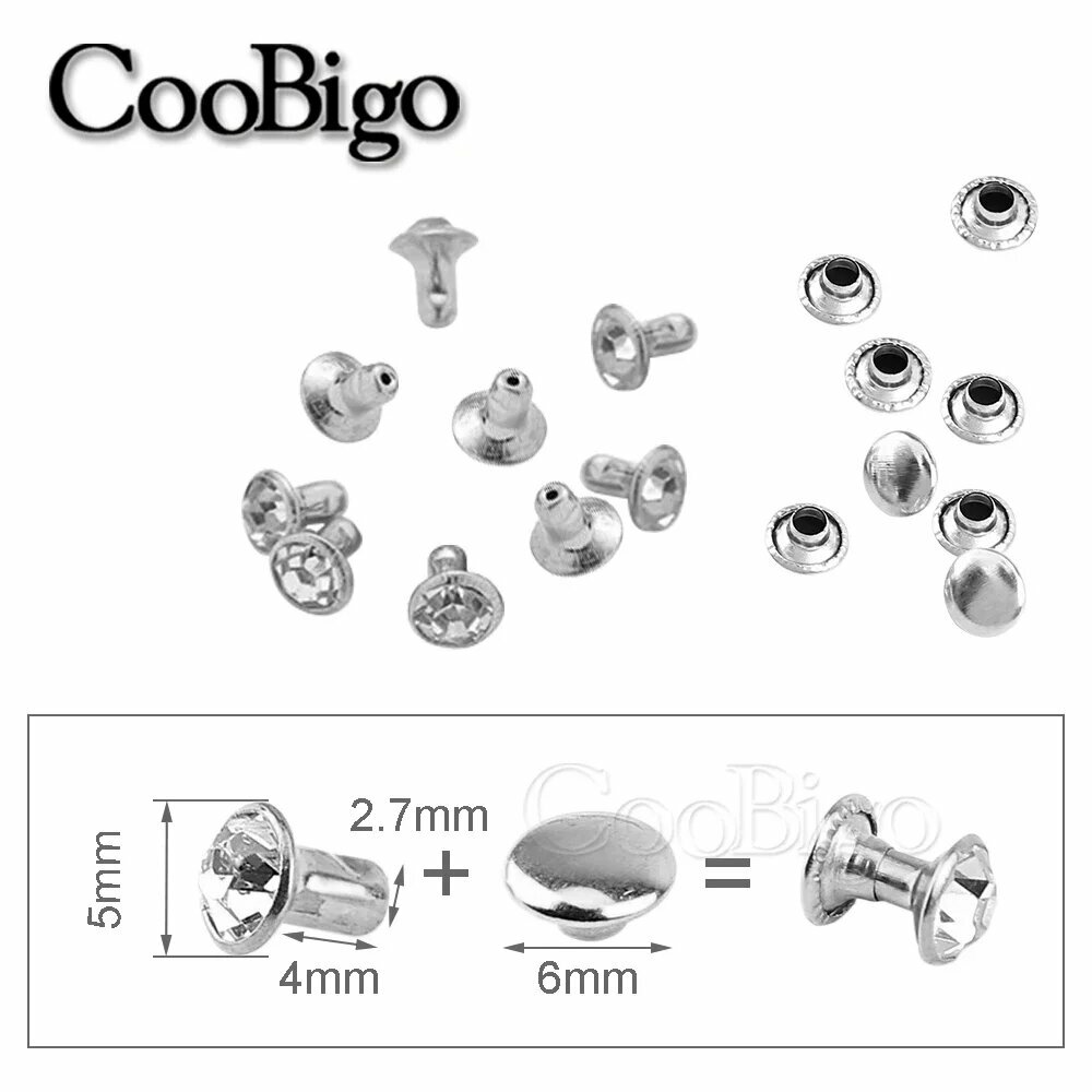 Заклепки CooBigo из горного хрусталя 100 комплектов