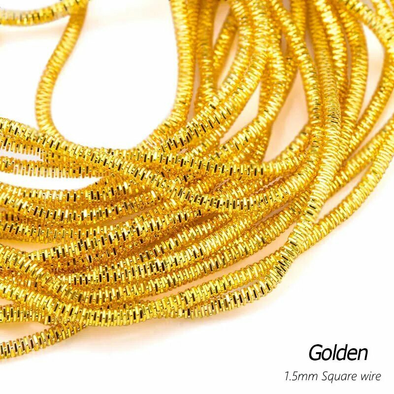 Медная жесткая проволока QIAO HW для вышивки gold 1.5mm, 10g