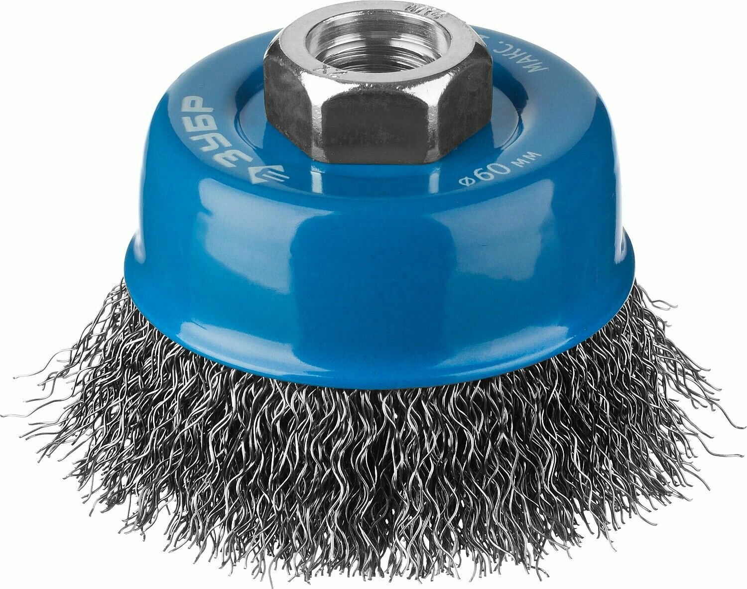 Чашечная щетка-крацовка ЗУБР, 60 мм, витая, стальная проволока 0.3 мм, для УШМ, профессиональная 35261-060_z02