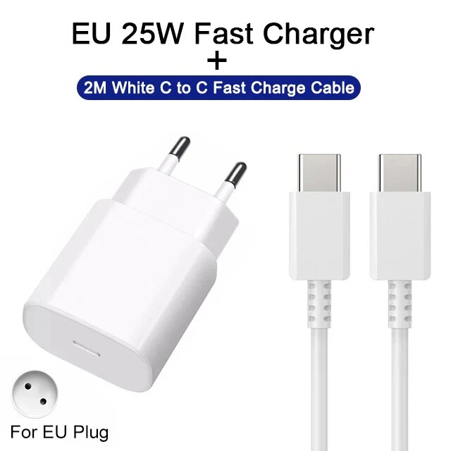 PD 25 Вт быстрое зарядное устройство для Samsung S24 S23 S21 S22 S25 Ultra A15 A35 A54 A55 5G USB Type C зарядное устройство .