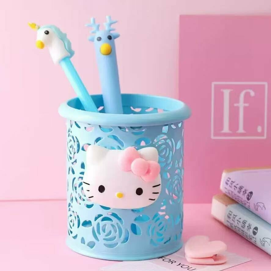 Подставка для ручек MINISO Hello Kitty, тубус, Розовый, Синий, простой