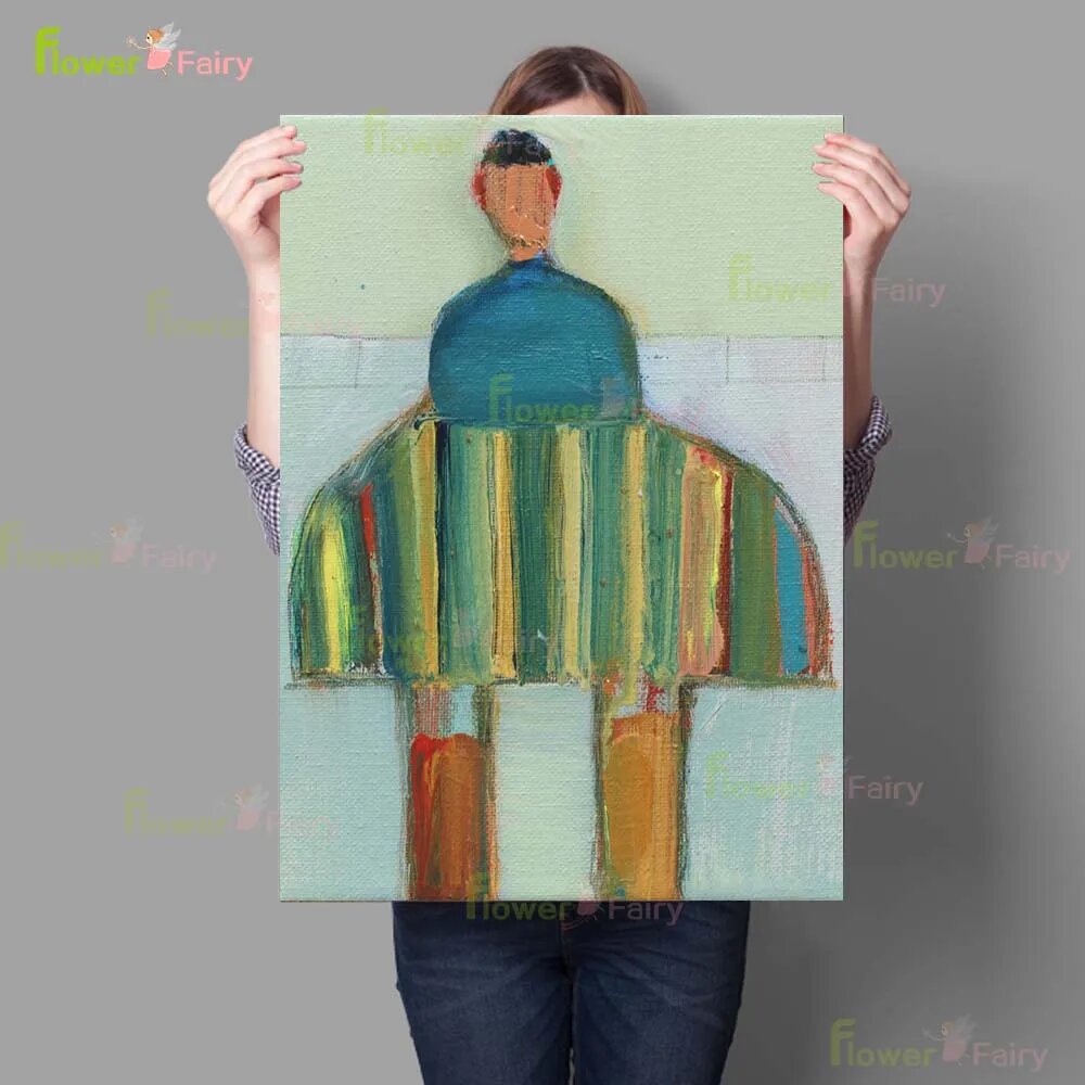 Абстрактный портрет на холсте 40x50см, цвет E