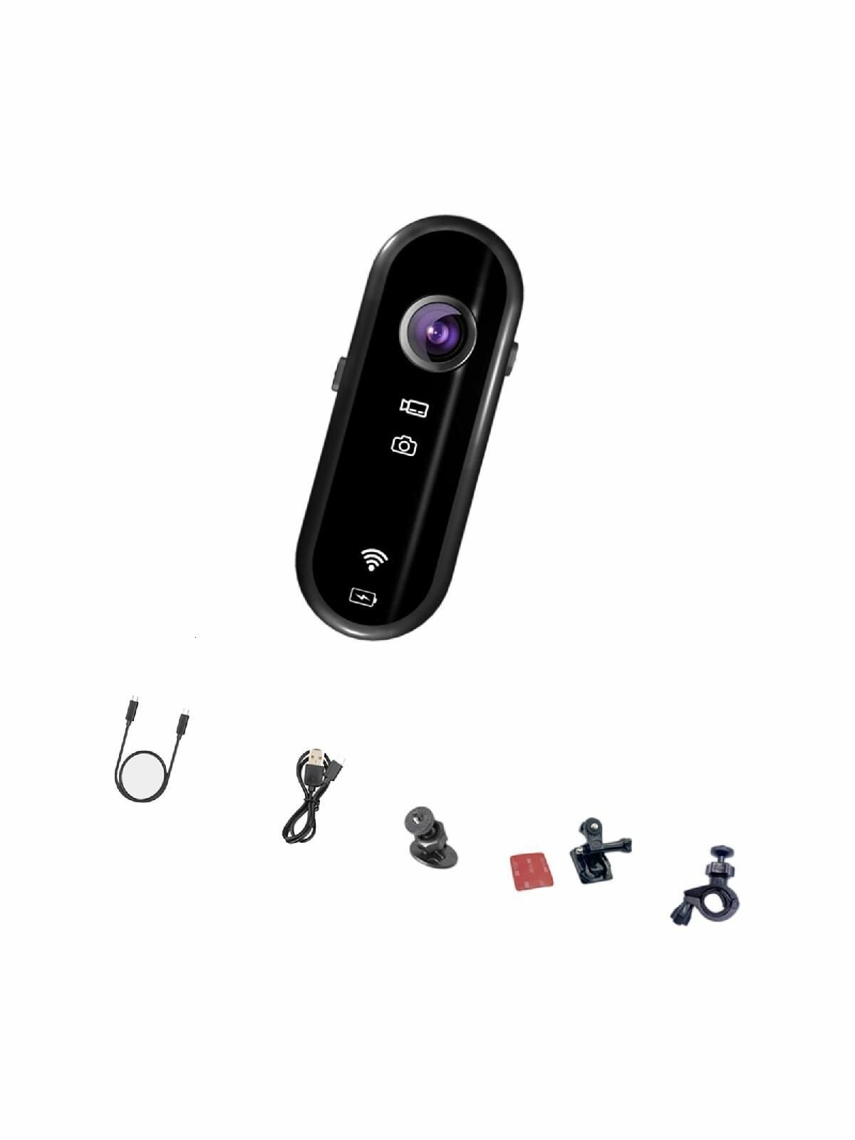 Экшн-камера для животных, Спортивная камера, карманная камера для большого пальца, набор для верховой езды (для хранения и на магнитах) -без карты памяти