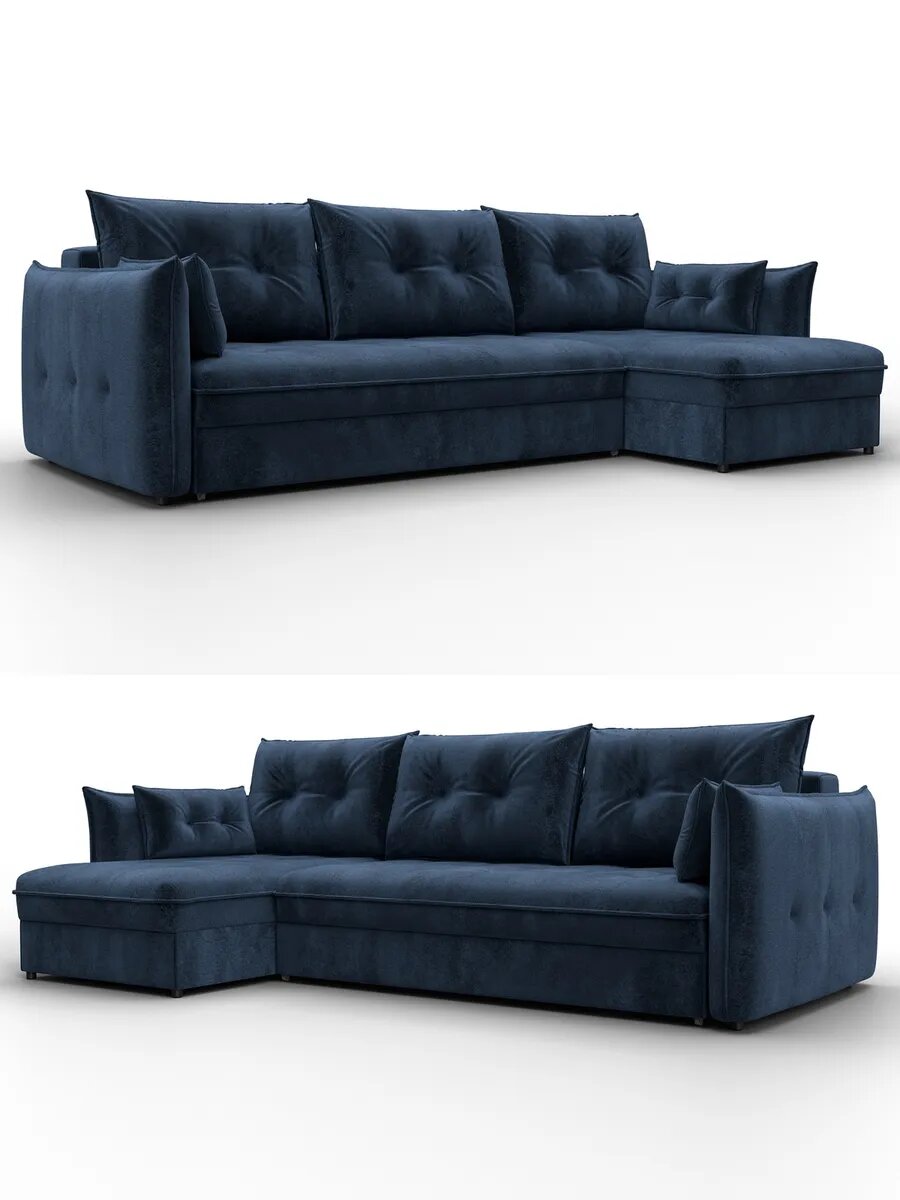 Диван угловой Стайл, 270x94x163 см, угол универсальный, с ящиком для белья, велюр