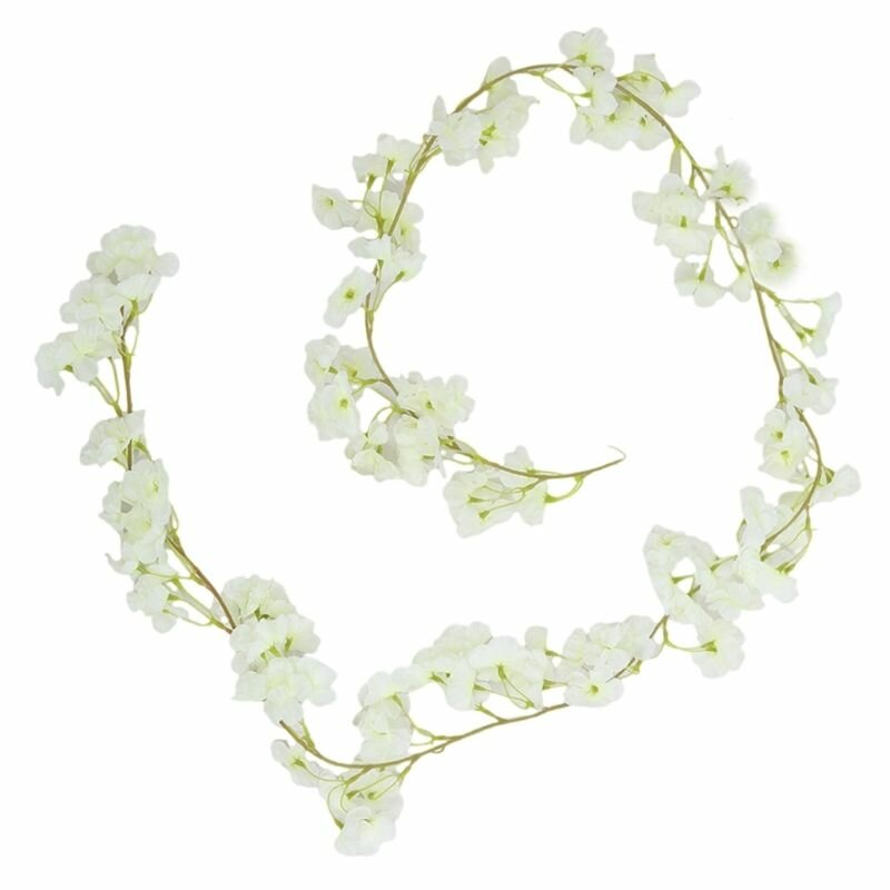 ) 135 цветочных головок длиной 1,8 метра, имитирующих виноградную лозу в цвету вишни-белая