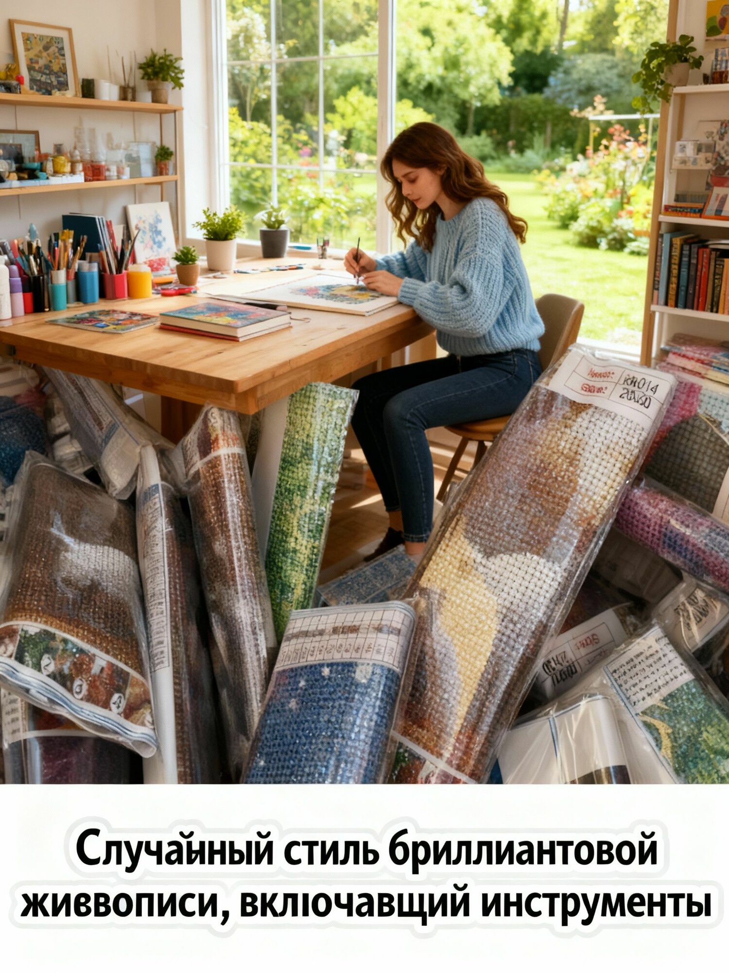 Набор для алмазной вышивки Случайный рисунок 30*40 см, полный комплект страз и инструментов, распродажа остатков, низкая цена