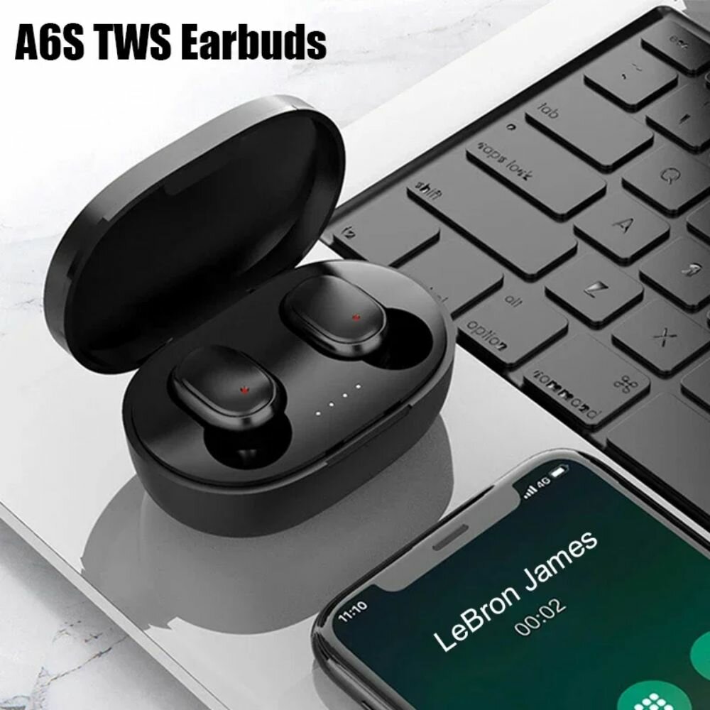 Беспроводная Bluetooth-гарнитура A6S TWS с микрофоном, наушники-вкладыши Air Pro с шумоподавлением, Bluetooth-наушники