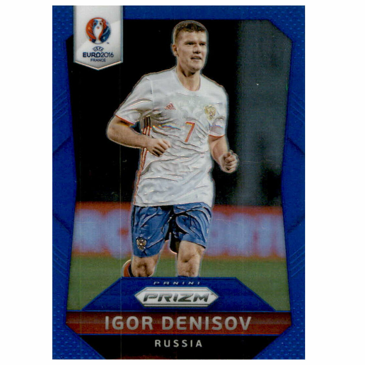 Коллекционная карточка Panini Prizm UEFA EURO 2016 France: #179 Игорь Денисов - Blue Prizms