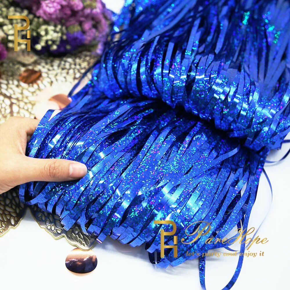 Фольгированная занавеска-фон parehope 2x2 м Синий, glitter navyblue