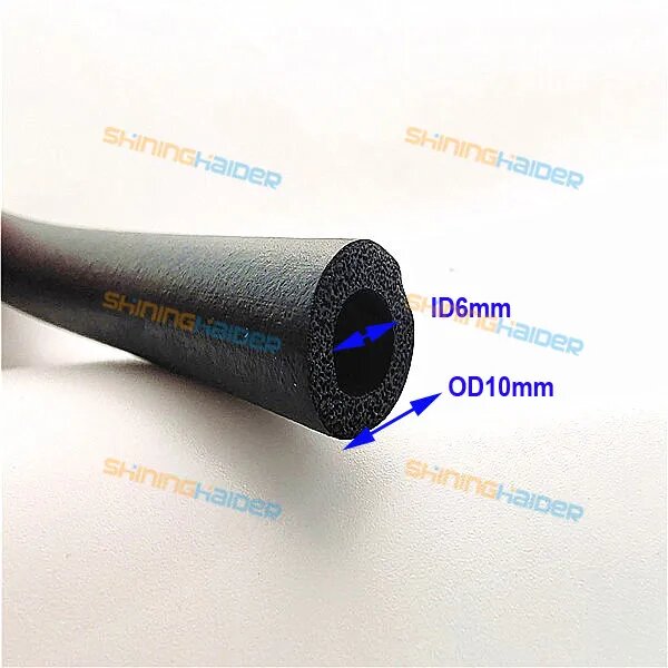 Пенообразная лента EPDM SHININGHAIDER 2 мм x 8 мм Length 3M, Black ID6mm OD10mm