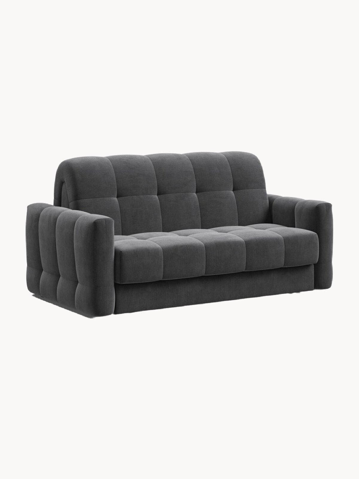 Диван-кровать с ящиком для хранения Boss Sleep 140, аккордеон, велюр Monolit серый, 178x119x91 см