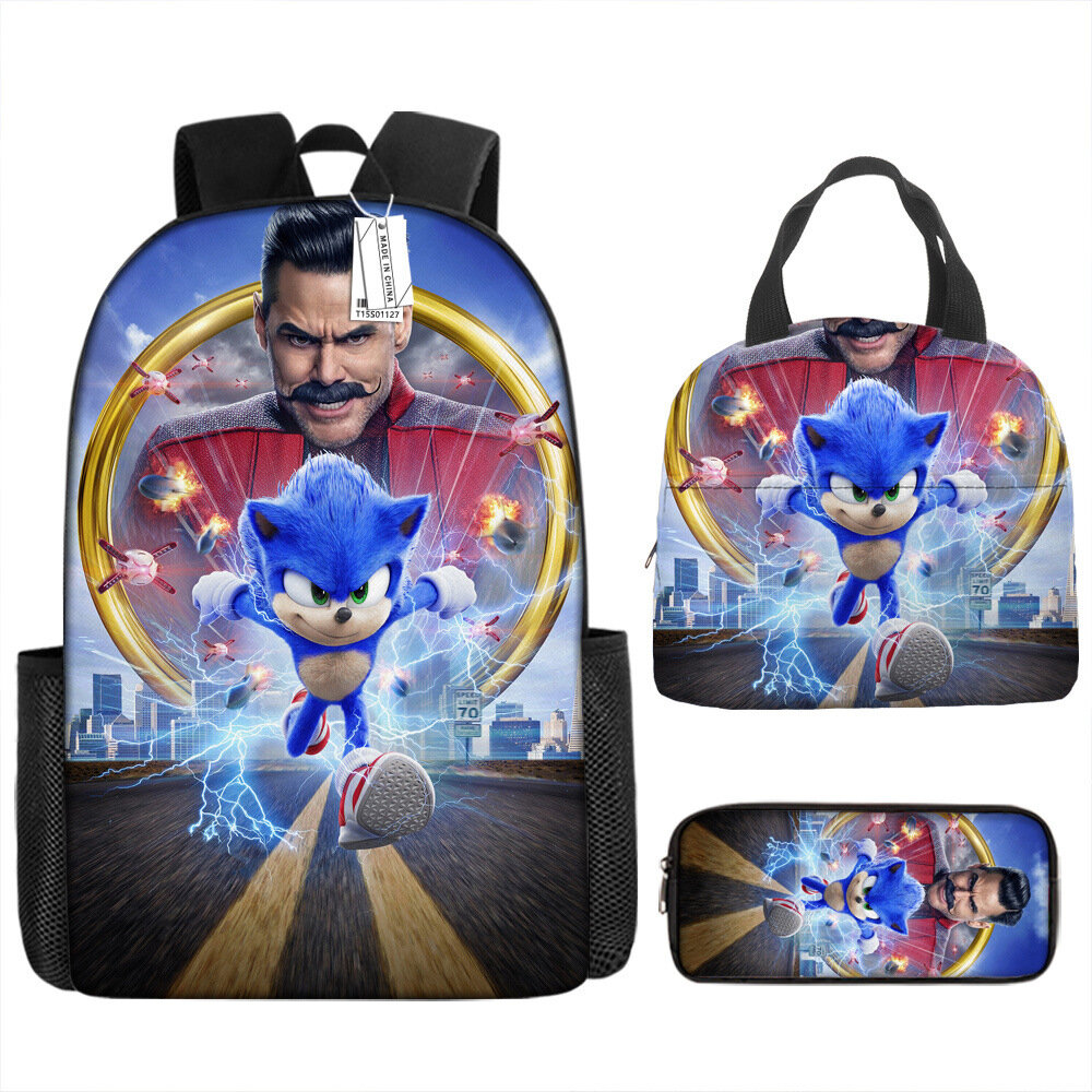 Новый трансграничный рюкзак Sonic, модный рюкзак с анимацией, сумка для начальной школы большой емкости, сумка для обеда SONIC