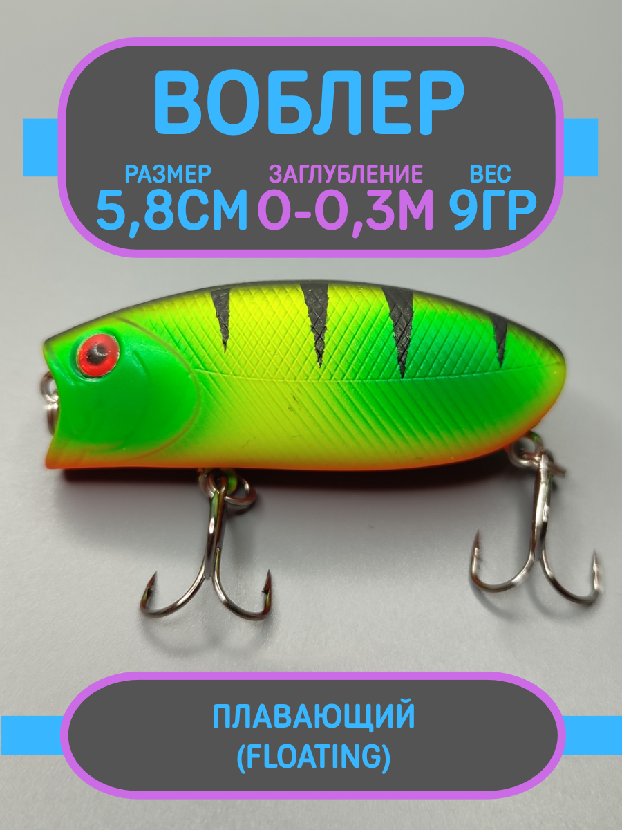 Поппер MALAS Columbia — поверхностный воблер для щуки