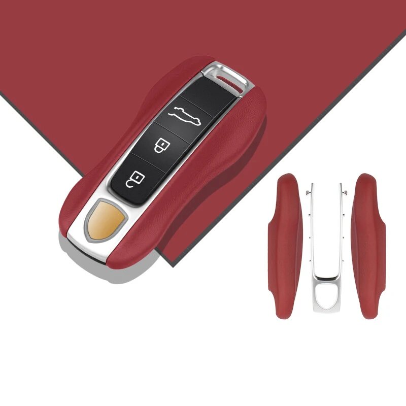 Кожаный чехол для ключей Porsche, красный (B Red)