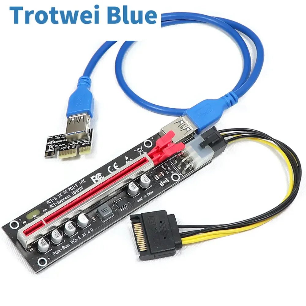 PCIe Riser Card 60CM USB 3.0 Кабель PCI e 1X to 16X Удлинитель PCI-e Адаптер для графической карты Bitcoin Miner Mining