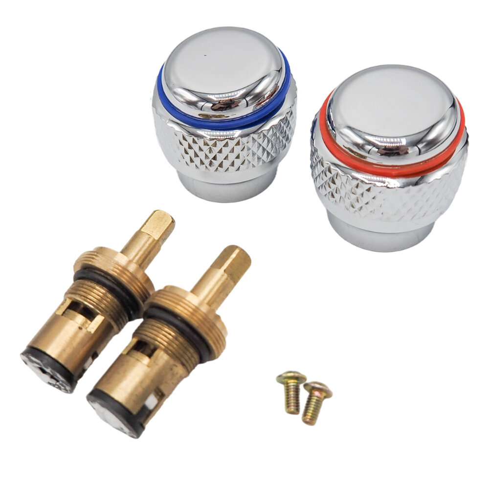 Комплект маховик (ручка) с кран-буксой под квадрат под российский смеситель (комплект 2шт)