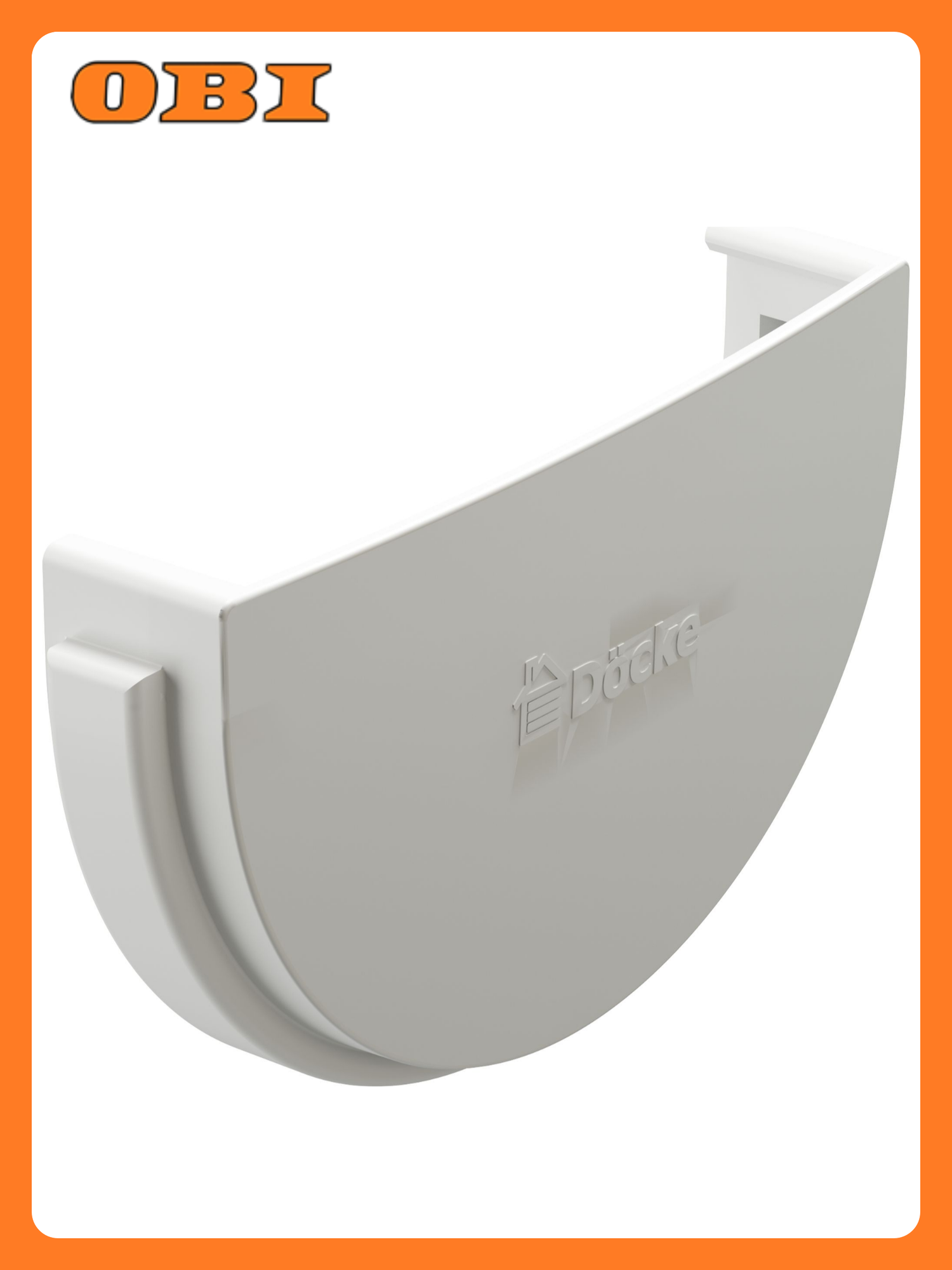 Заглушка желоба Docke, ПВХ, белая, герметичность, долговечность