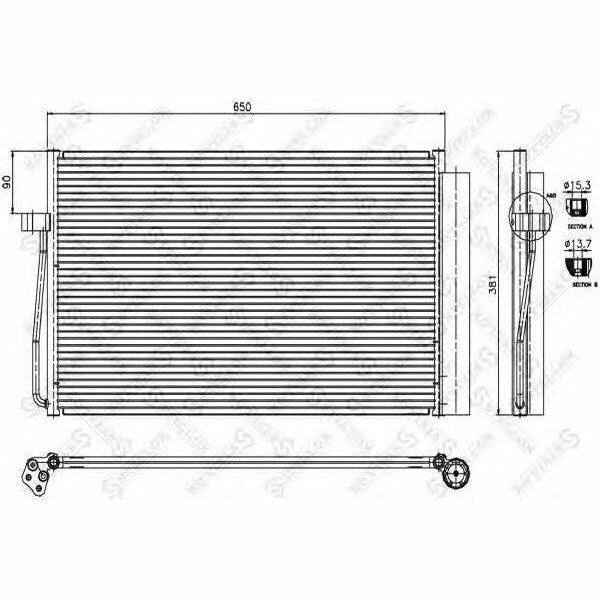 Конденсатор, кондиционер, STELLOX 10-45404-SX (1 шт.)